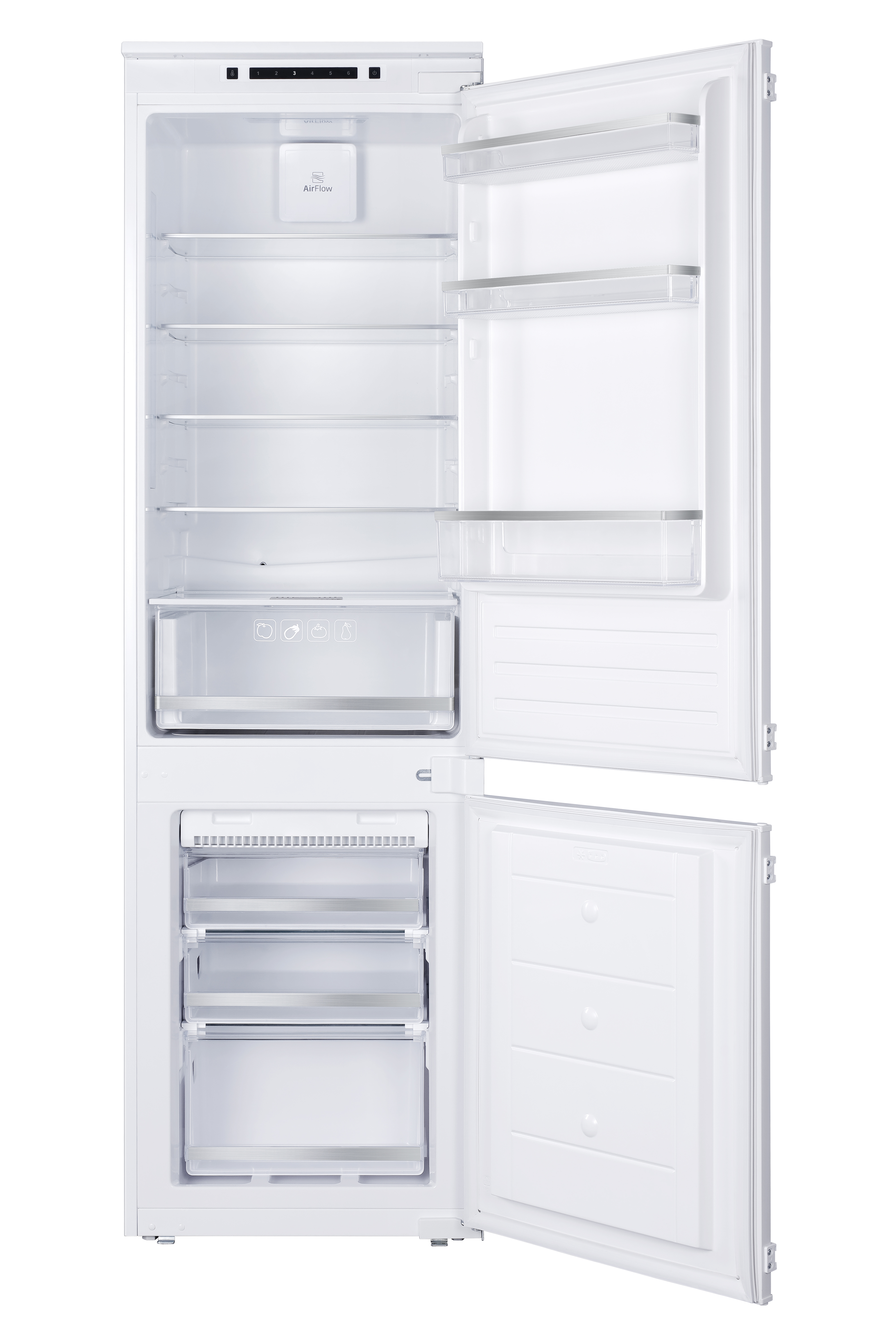 Встраиваемый холодильник Meferi MBR177 COMBI NO FROST POWER белый