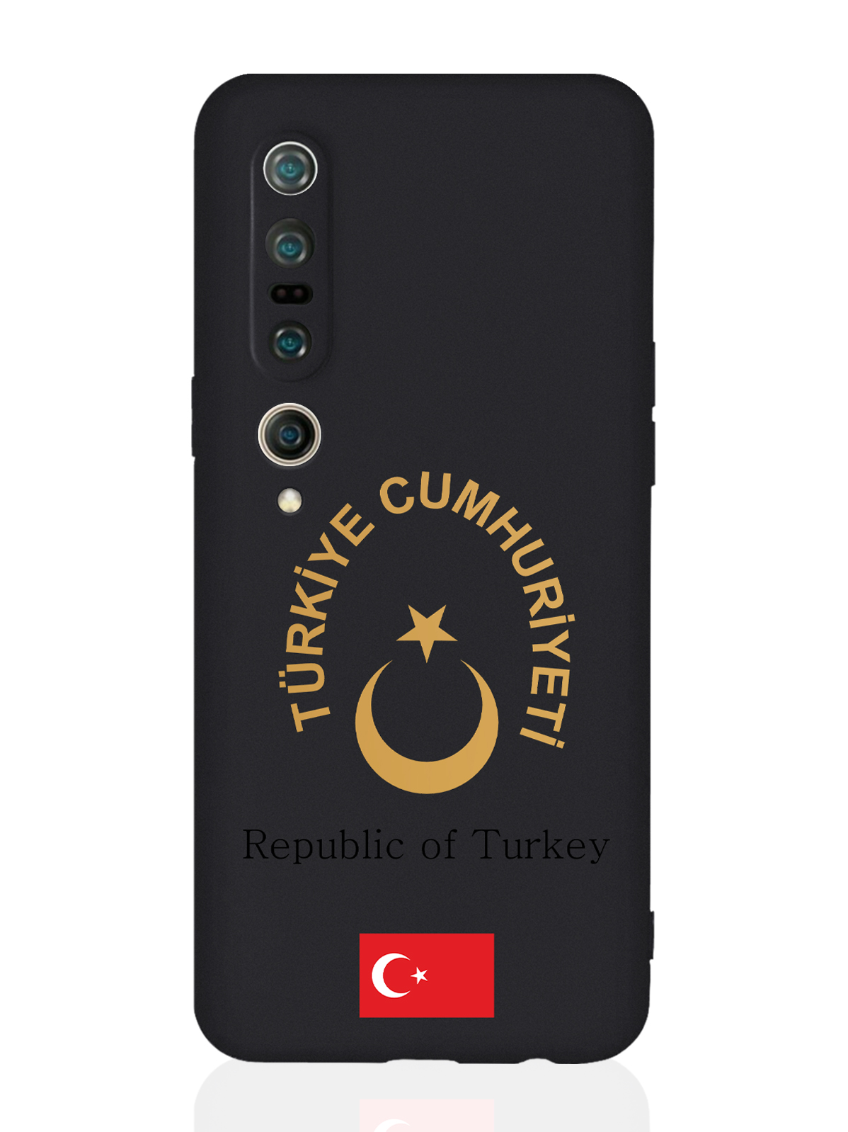 Чехол для Xiaomi Mi 10 Pro Золотой Герб Турции черный
