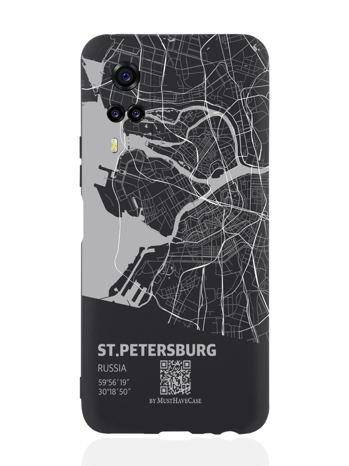 Чехол MustHaveCase для Vivo Y31/Y53S Карта Санкт-Петербурга черный