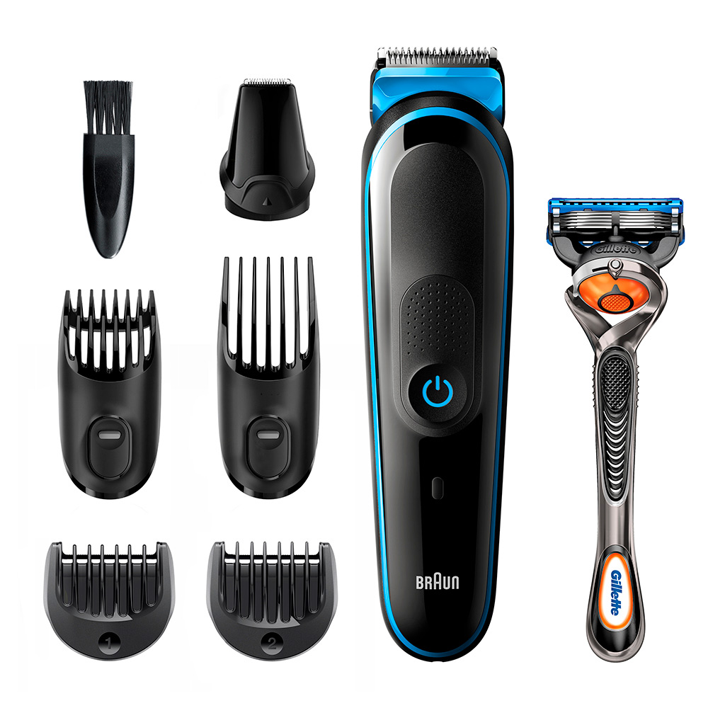 Триммер Braun MGK5255 + Бритва Gillette синий, черный