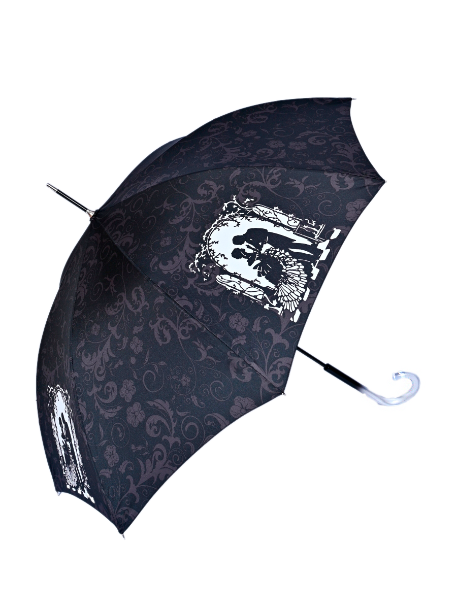 Зонт женский ZEST 51616 черный с белым