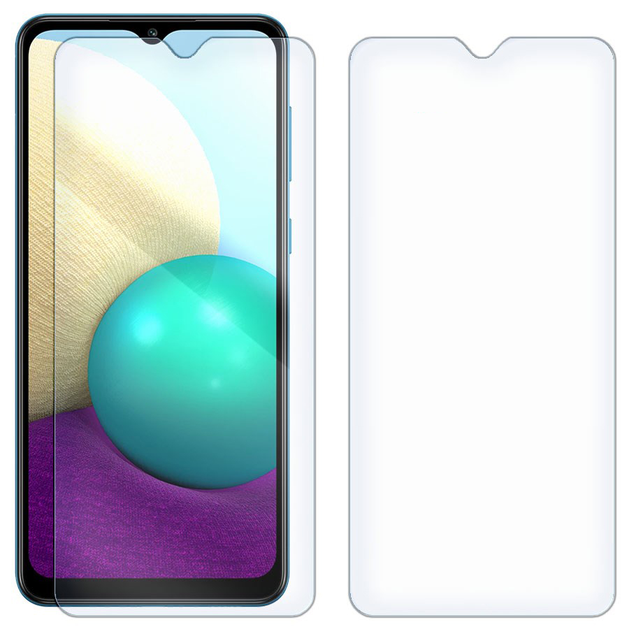 Комплект из 2-x защитных гибридных стекол для Samsung Galaxy A02