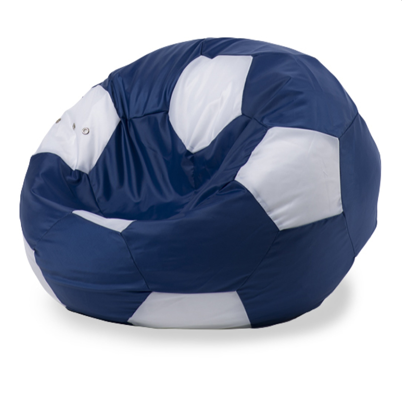 Кресло-мешок «Мяч», L (75x75), оксфорд, Синий и белый