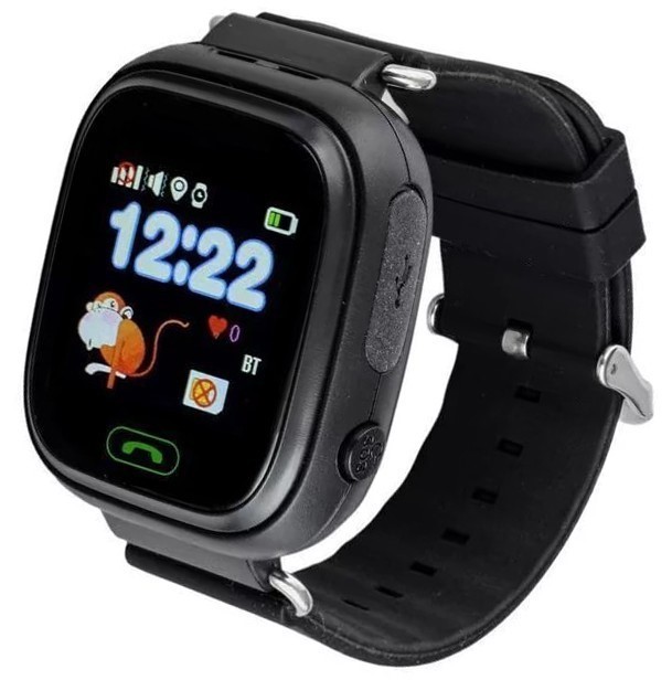 Детские умные часы Smart Baby Watch с GPS Q90 с Micro SIM (Черный)