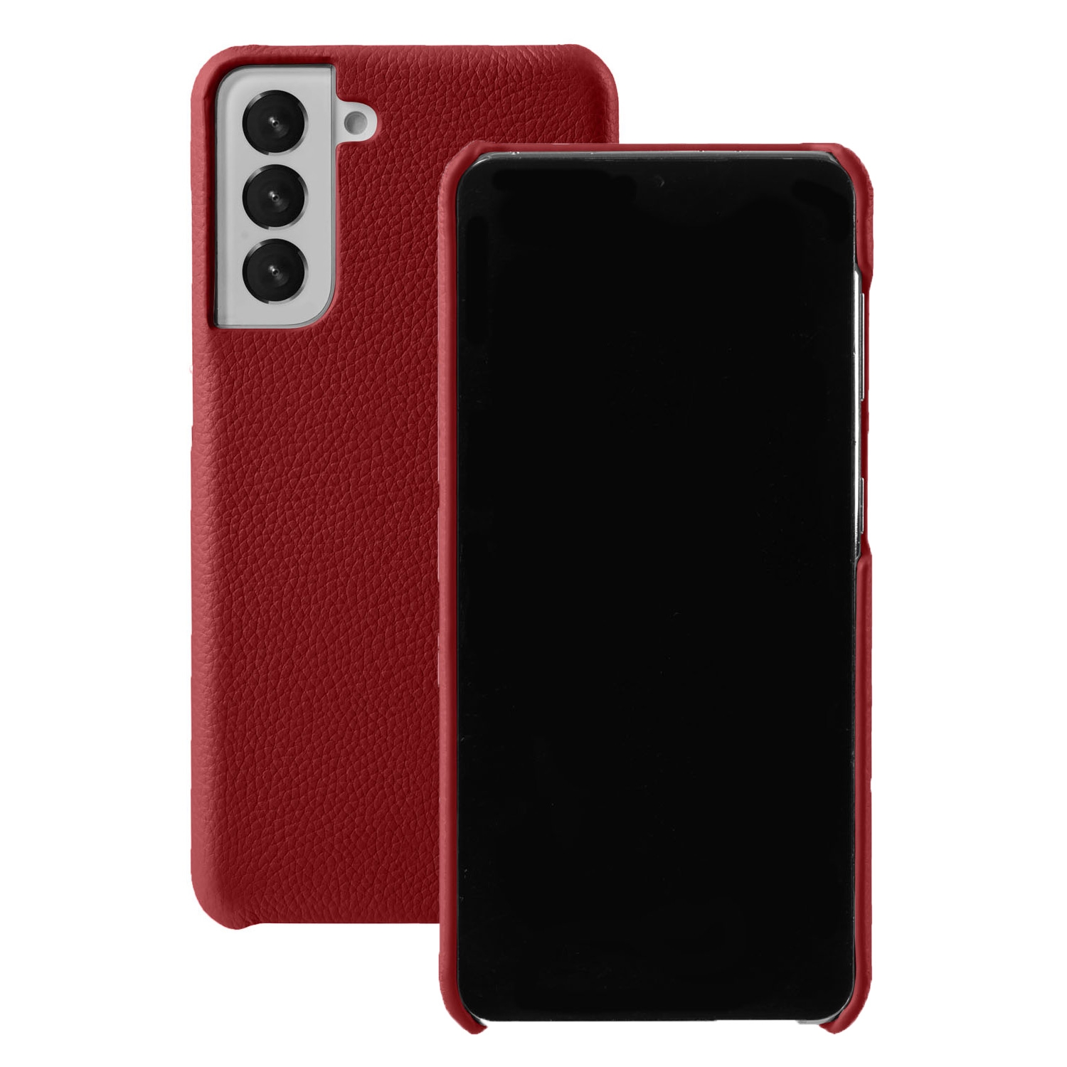Чехол накладка Melkco для Samsung Galaxy S21 - Snap Cover, красный, кожаный