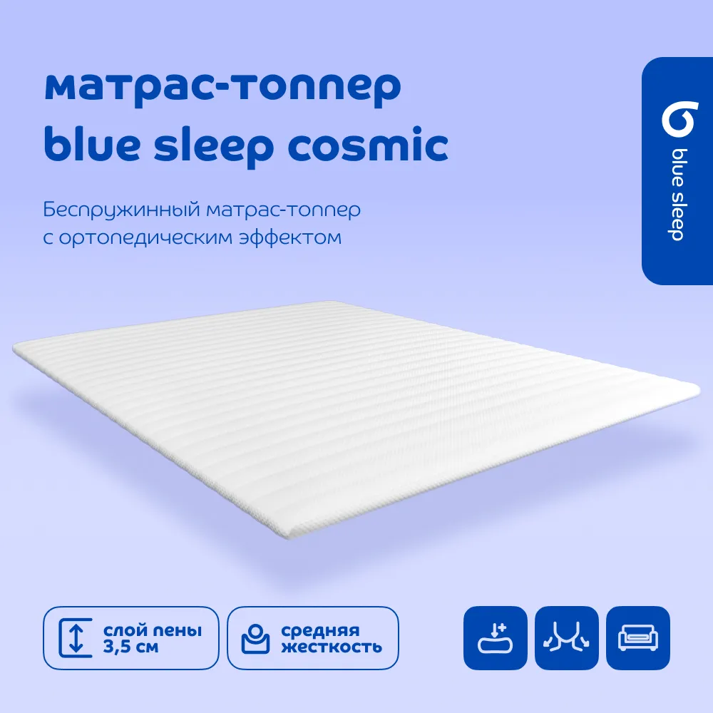 Топпер-наматрасник Blue Sleep Cosmic, Беспружинный, 150х200 см