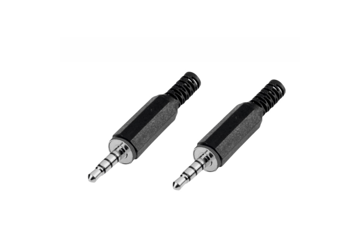 Разъем штекер mini-jack 3.5 мм 4-pin (папа), 2 шт