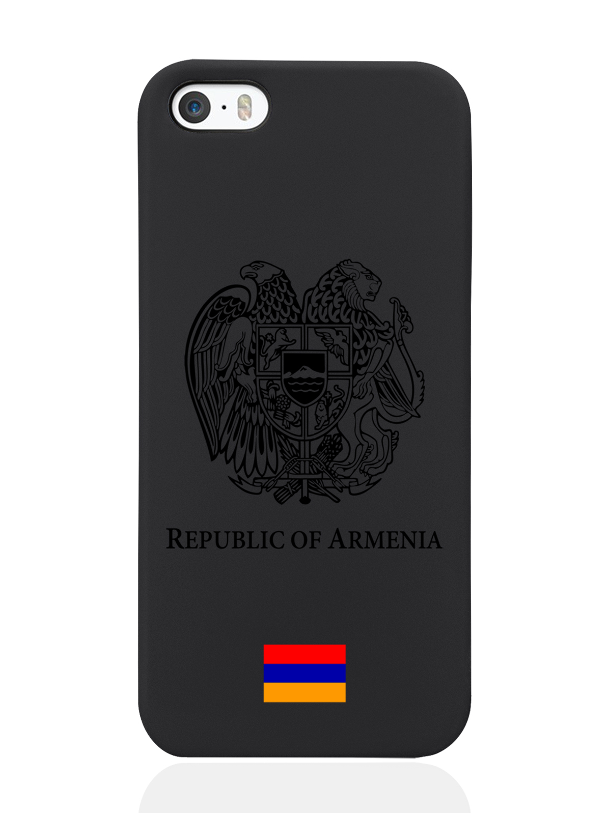Чехол SignumCase для iPhone 5/5s Черный лаковый Герб Армении черный