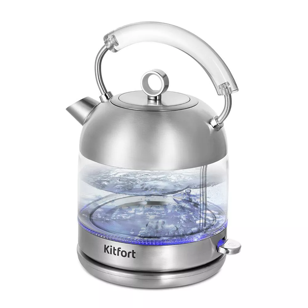 Чайник электрический Kitfort КТ-6630 1.7 л серый, прозрачный