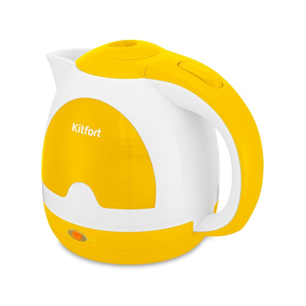 Чайник электрический Kitfort КТ-6607-3 1 л желтый, белый