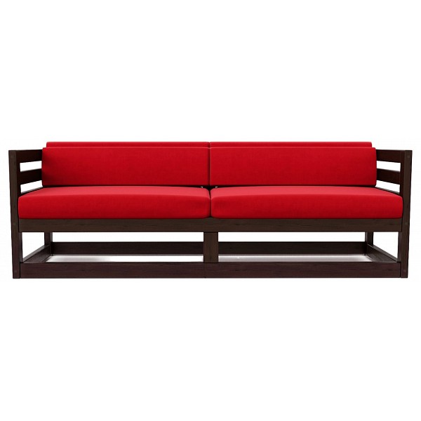 Диван ARSKO Магнус Б 208х73х68,5, вельвет, красный red/венге