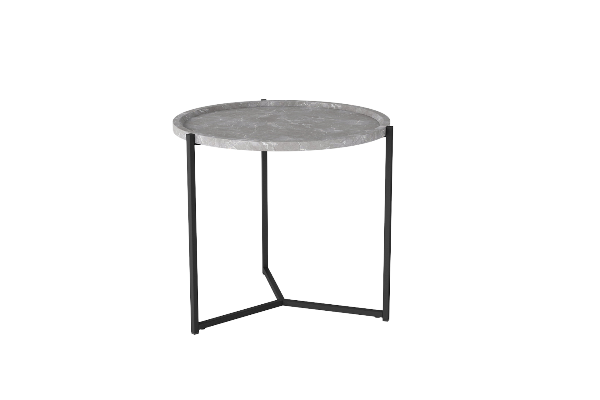 журнальный стол Калифорния мебель Бруно Серый мрамор/черный