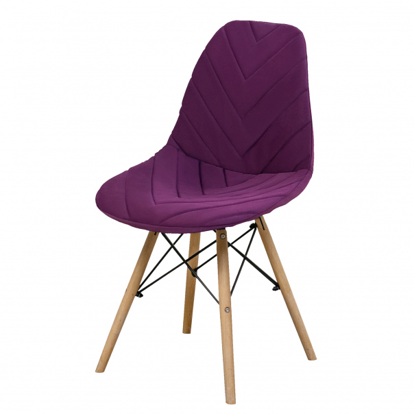 Чехол на стул Eames DSW из микровелюра CHIEDOCOVER, 40х46, елка, фиолетовый