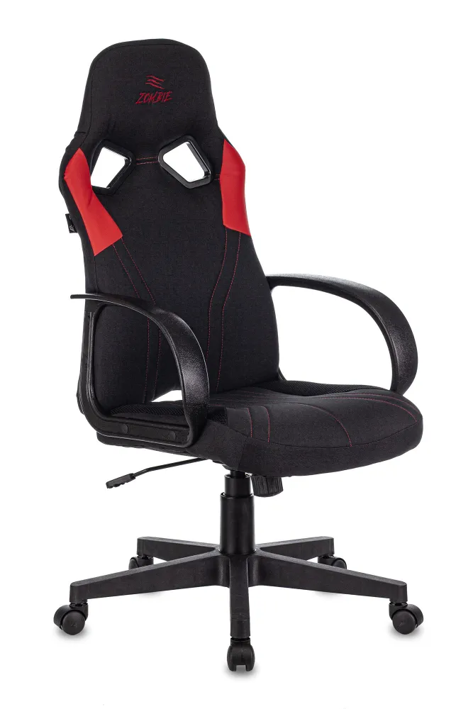 Игровое компьютерное кресло, Офисное кресло Бюрократ Zombie RUNNER, черный/красный