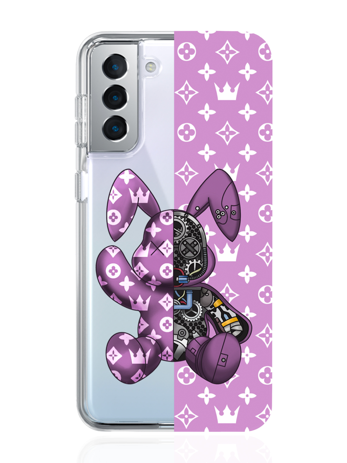 Чехол MustHaveCase для Samsung Galaxy S21+ Bunny Розовый прозрачный