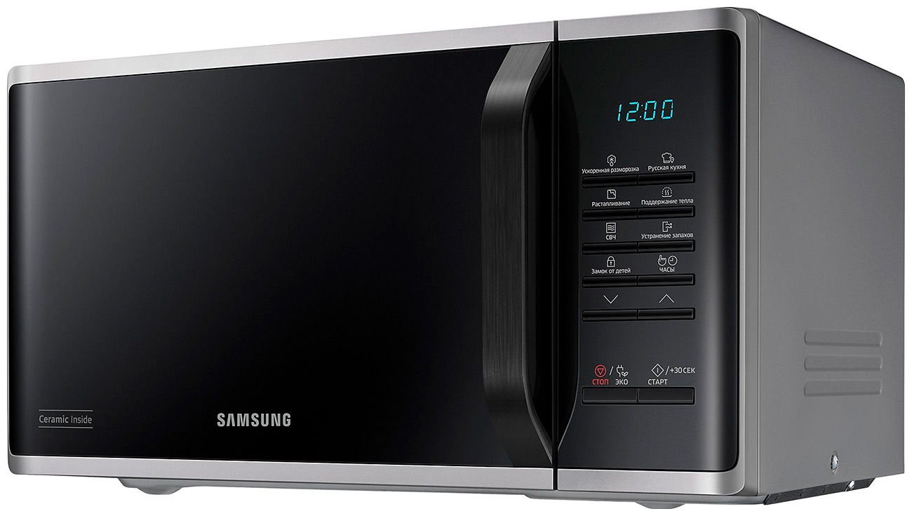 Микроволновая печь соло Samsung MS23K3513AS серебристый; черный