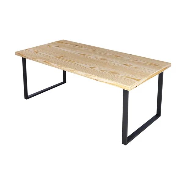 Журнальный стол Solarius Loft металл-дерево 140х70х50,без шлифовки и покраски,черные ножки