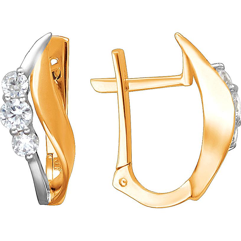 Серьги женские из золота Эстет 01С1112305Р, фианит
