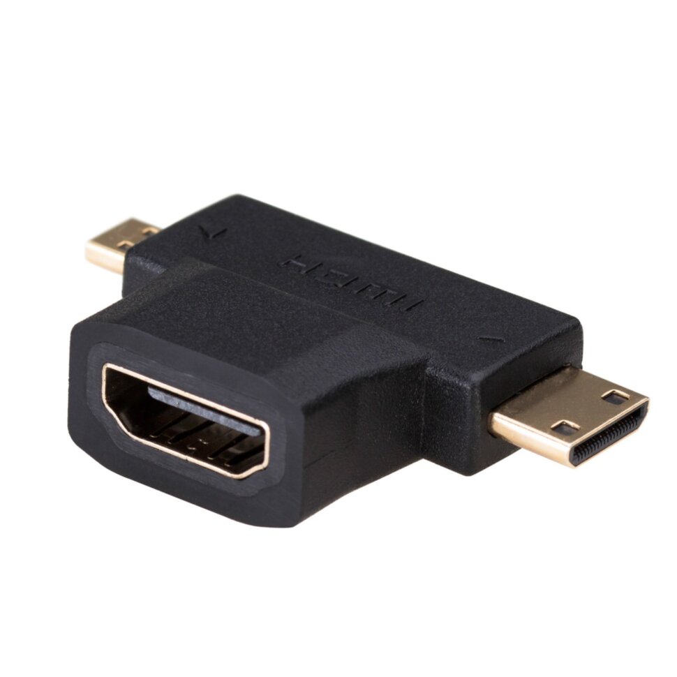 Переходник + Mini HDMI (Male) HDMI (f)/Micro HDMI (m)/Mini HDMI (m)