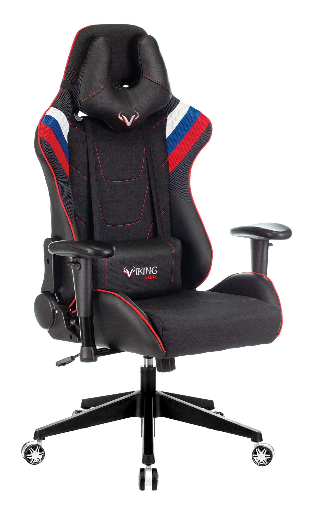 Кресло игровое ZOMBIE VIKING 4 AERO RUS белый/синий/красный/черный