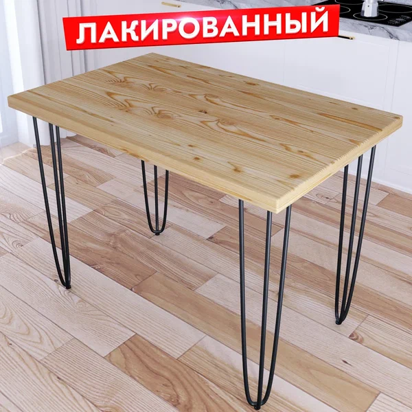 Стол кухонный Solarius Loft металл-дерево 110x80х75 черные ножки