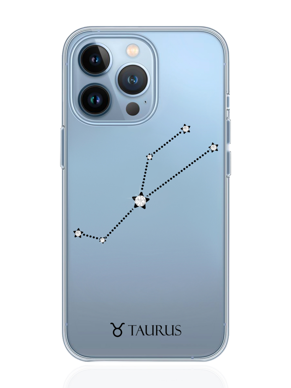 Чехол с инкрустацией кристаллами Lux для iPhone 13 Pro Телец Taurus