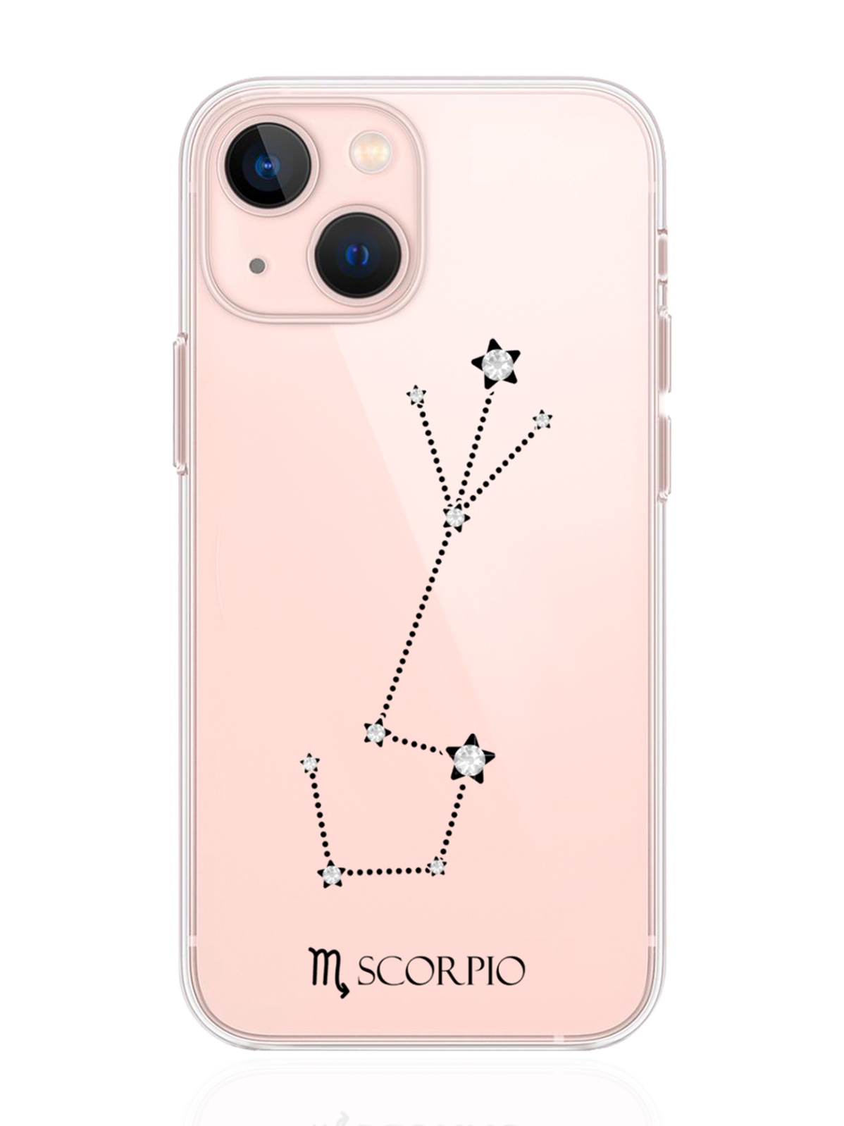 Чехол с инкрустацией кристаллами Lux для iPhone 13 Mini Скорпион Scorpio