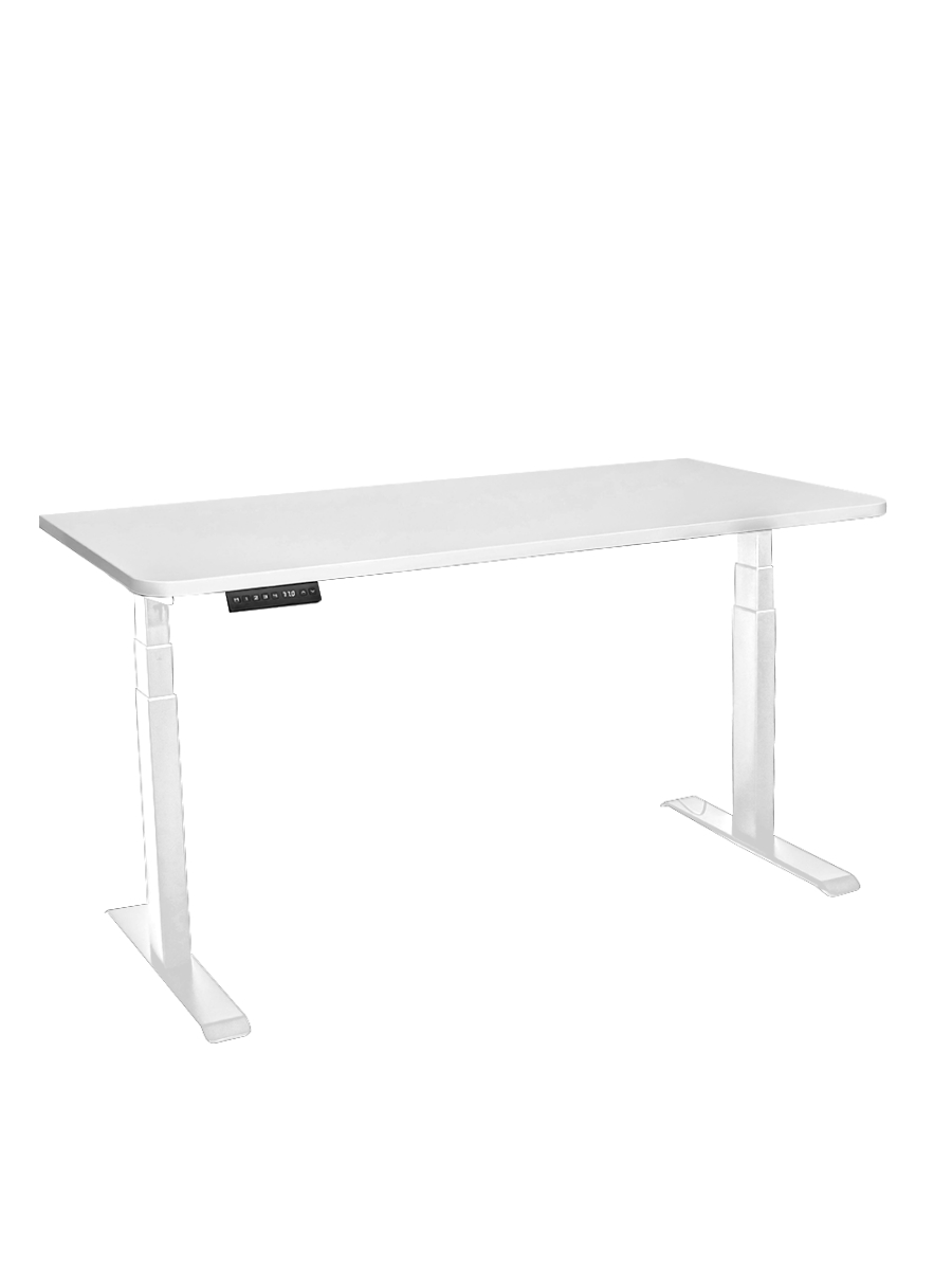 Письменный стол с регулировкой высоты LuxAlto электрический, белый, 160x70x2,5см, 34184