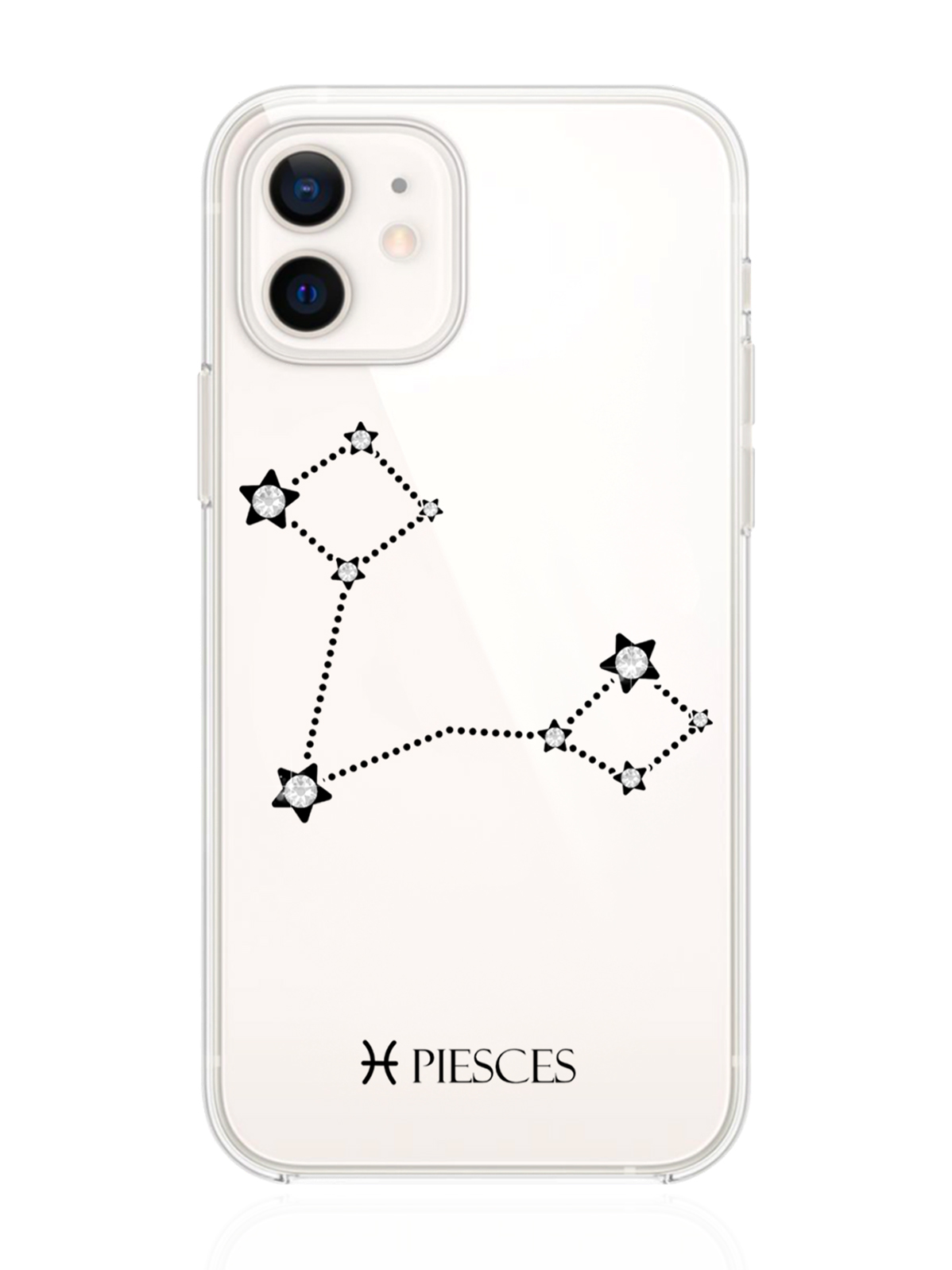 Чехол с инкрустацией кристаллами Lux для iPhone 12/12 Pro Рыбы Pisces