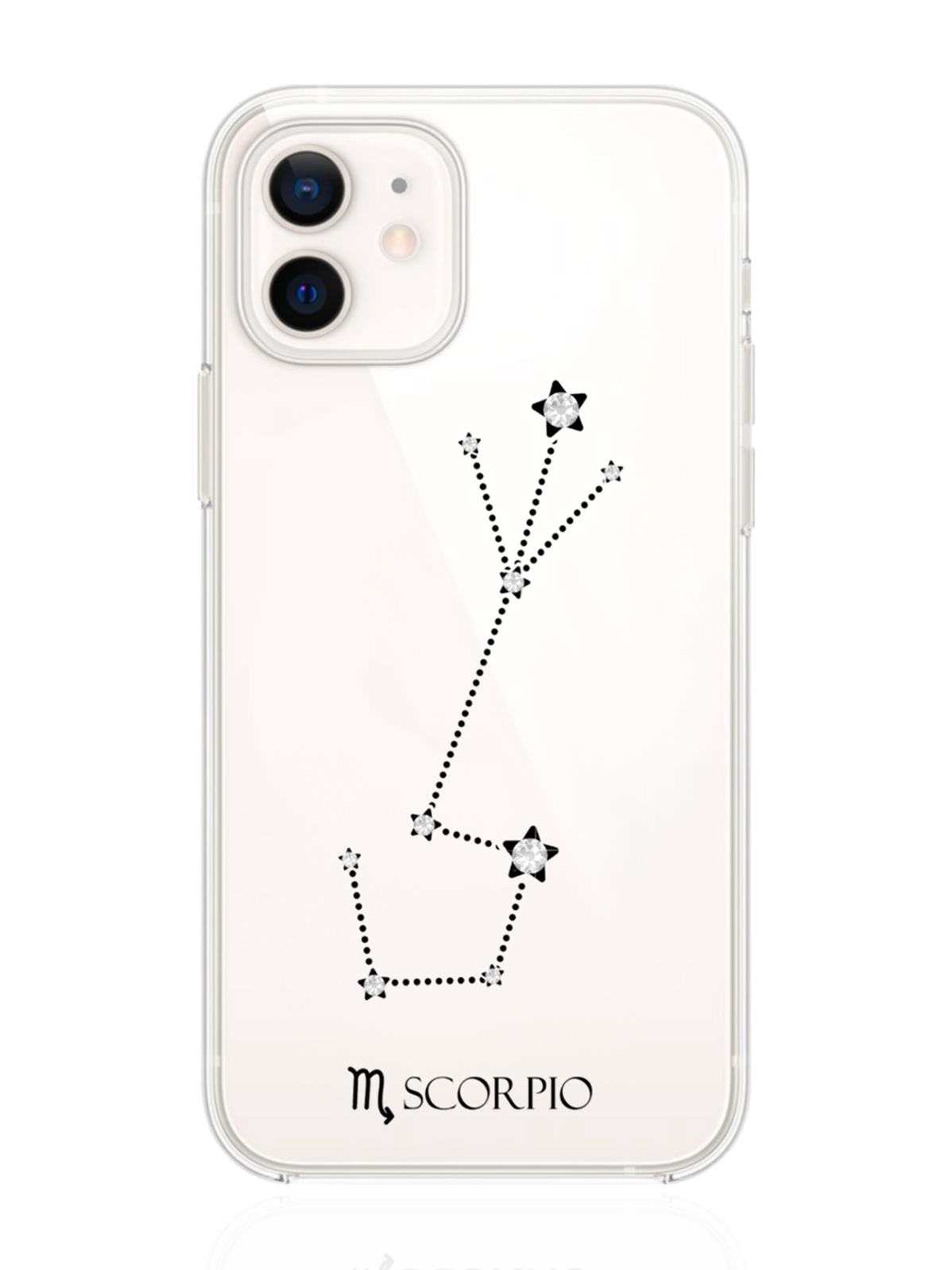 Чехол с инкрустацией кристаллами Lux для iPhone 12/12 Pro Скорпион Scorpio