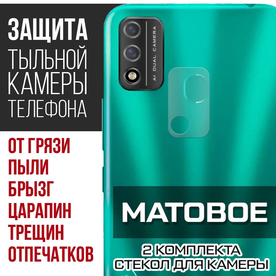 Стекло защитное гибридное Матовое Krutoff для камеры ITEL A48