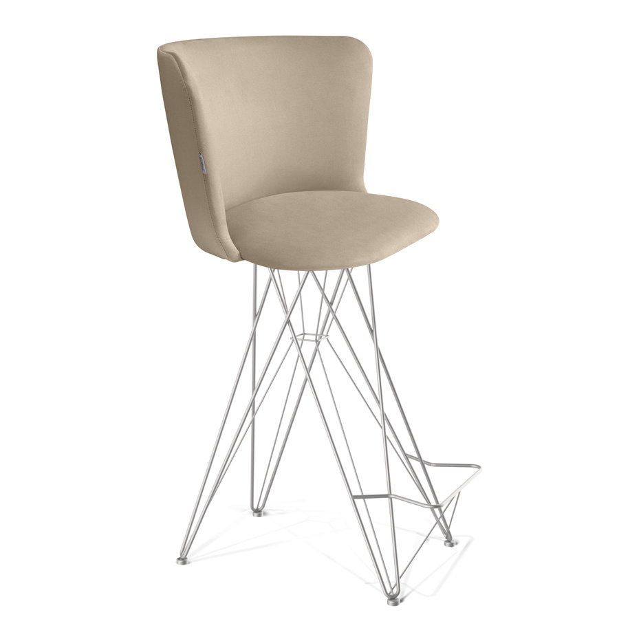 Барный стул Sheffilton 209518, хром лак/ванильный крем
