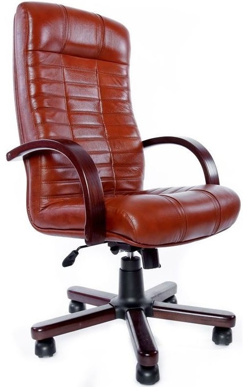 Компьютерное кресло Евростиль Атлант Экстра, орех, экокожа коричневый