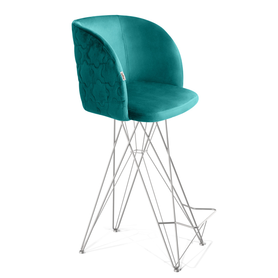 Барный стул Sheffilton 206790, хром лак/альпийский бирюзовый
