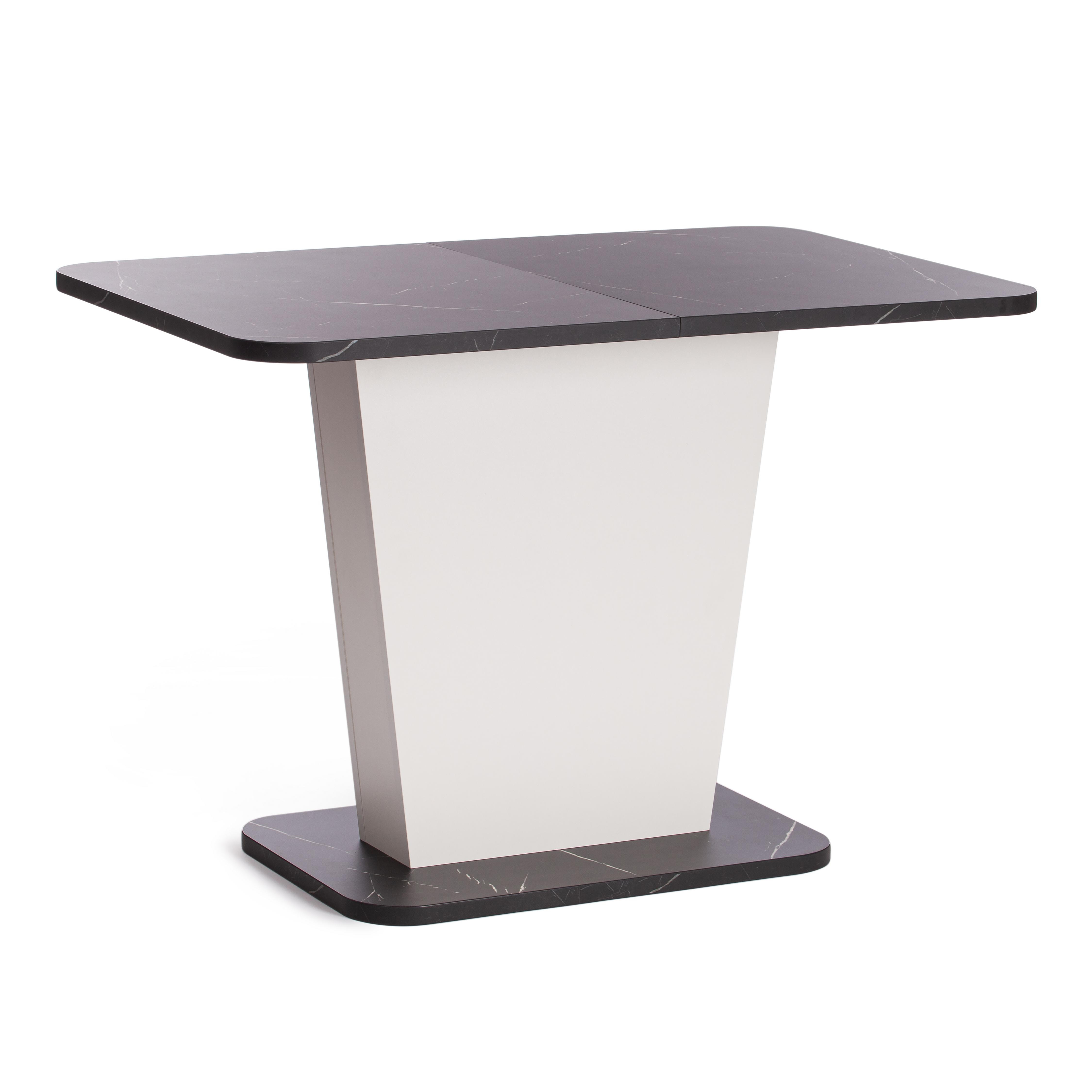 Стол обеденный TetChair GENT ЛДСП, 110-145x68,6x75,5 см, Мрамор Блэк Роял/Белый