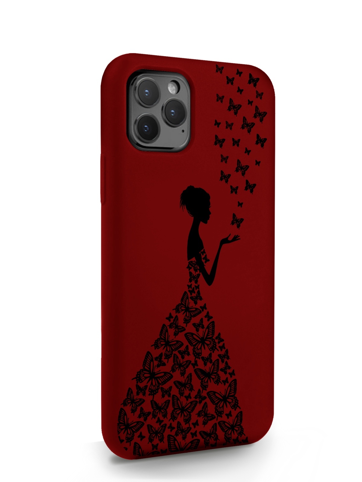 Чехол MustHaveCase для iPhone 11 Pro Девушка с бабочками красный