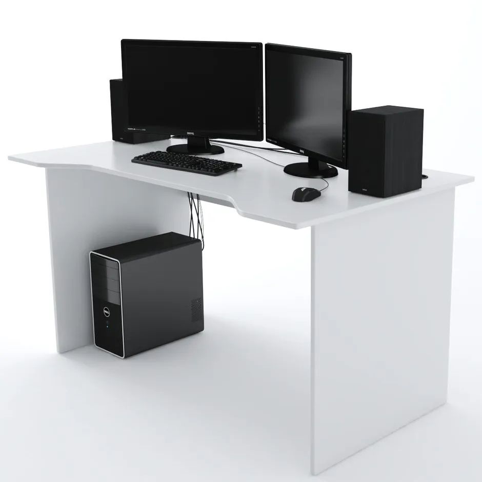 Геймерский компьютерный стол, письменный стол Jedi 1400 Белый, 140*77 см.