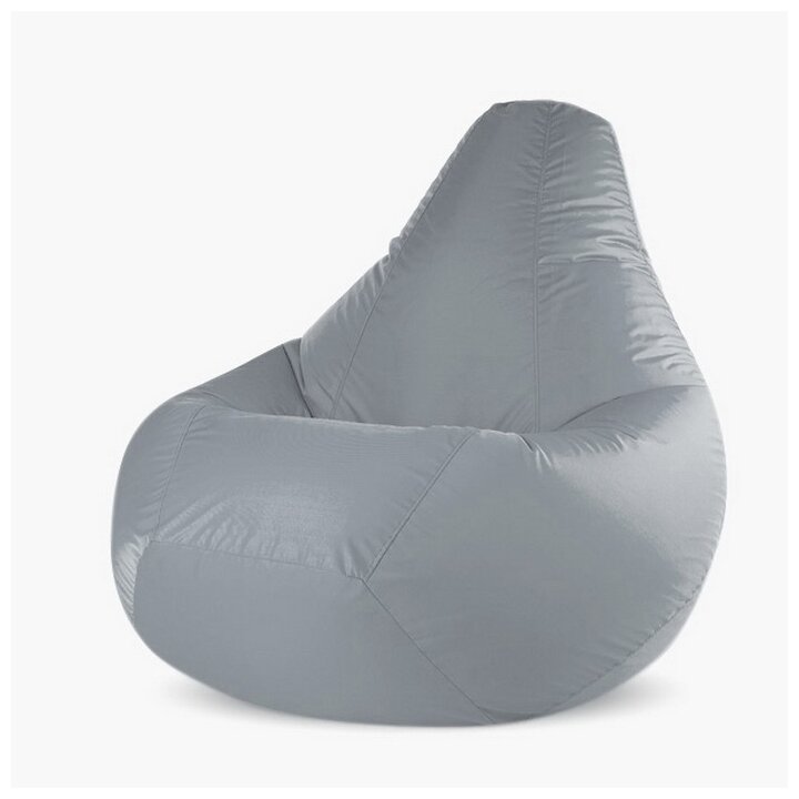 Кресло мешок Happy-puff груша XL-Компакт, оксфорд серый