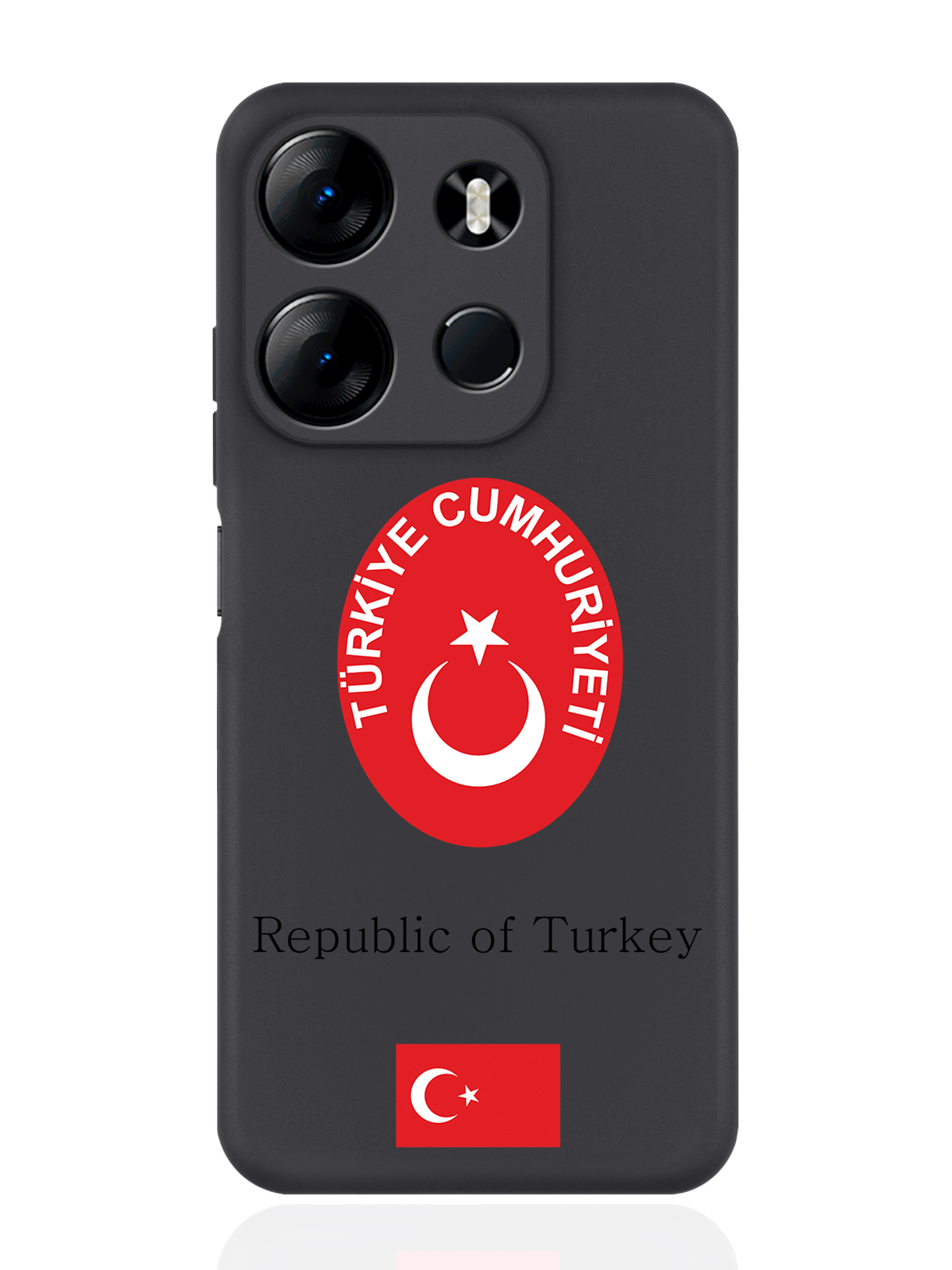 Чехол SignumCase для Tecno Spark Go 2023/Tecno Pop 7 Pro Герб Турции черный