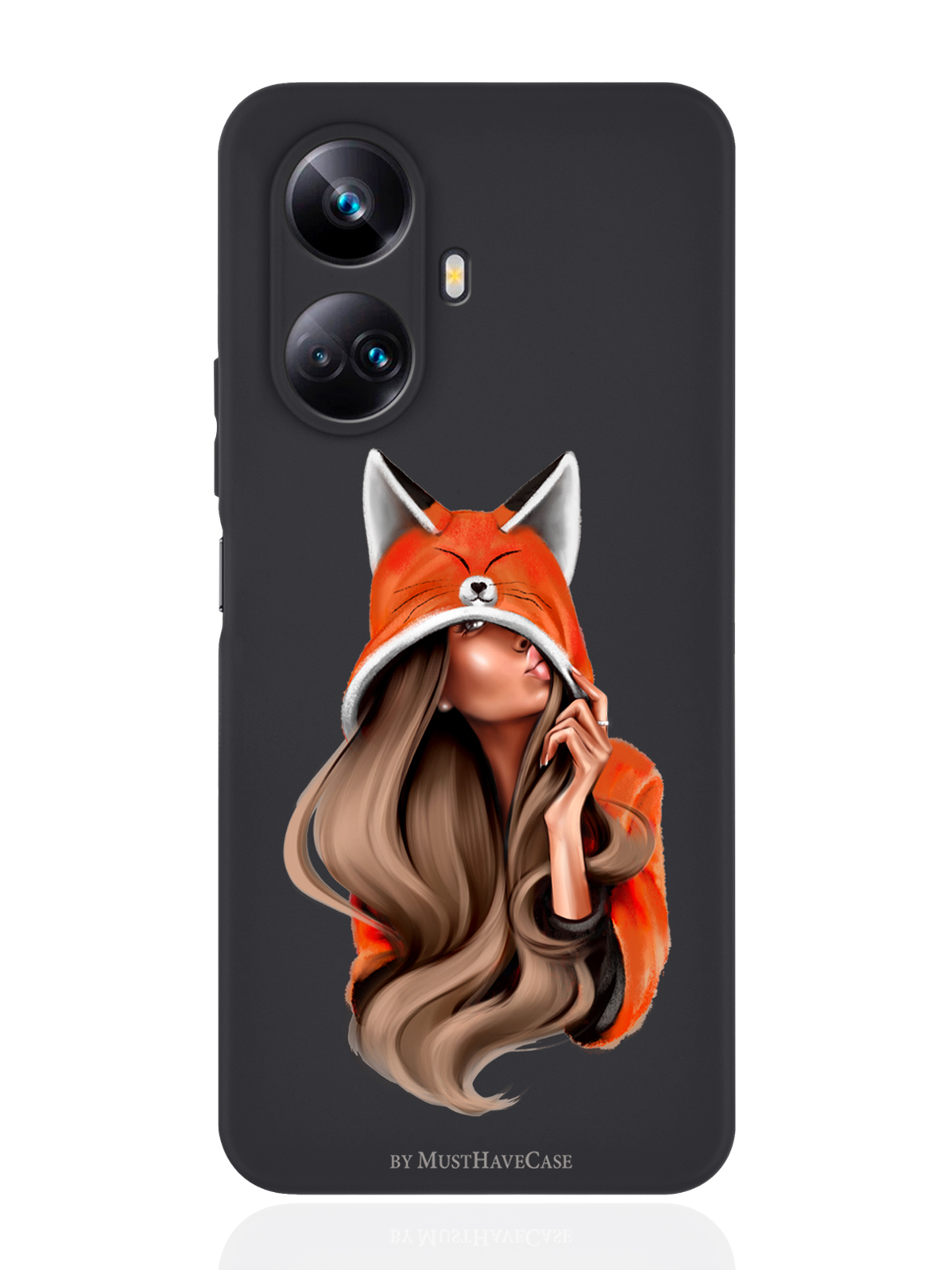 Чехол MustHaveCase для Realme 10 Pro Plus Foxy Girl/Лисичка черный