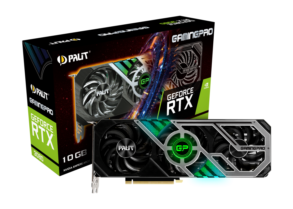 Видеокарта Palit NVIDIA GeForce RTX 3080 GamingPro (LHR) (NED3080019IA-132AA)