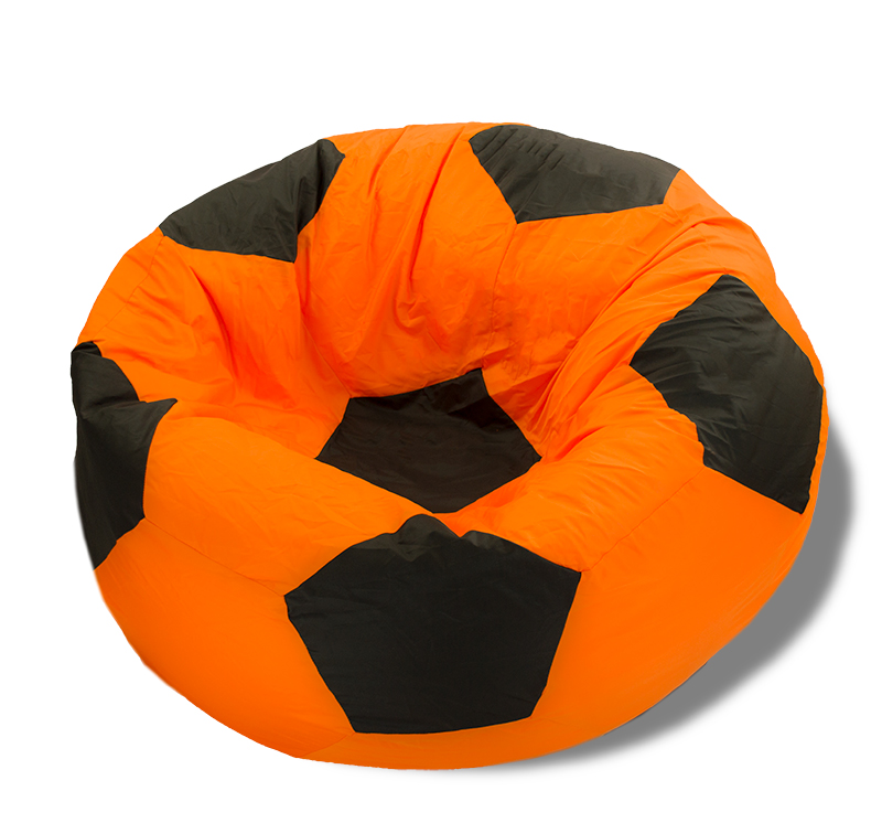 Кресло-мешок Puffmebel мяч XXL оранжевый/черный
