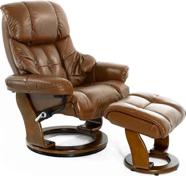 Классическое кожаное кресло с высокой спинкой Relax Lux