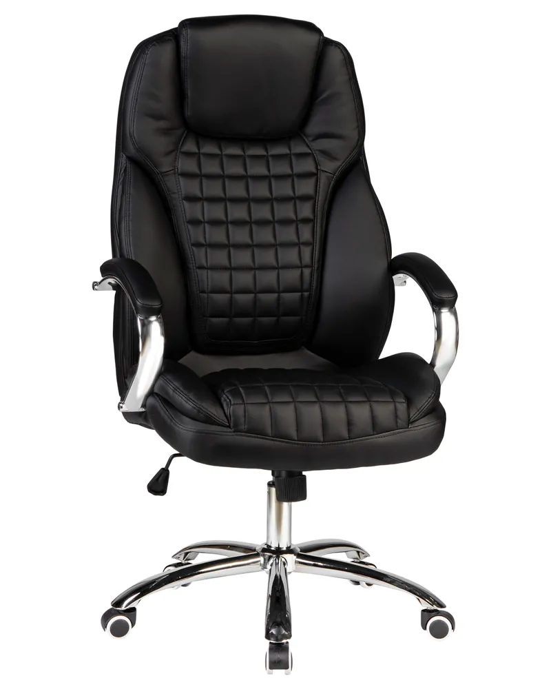 Офисное кресло для руководителей для персонала компьютерное CHESTER LMR-114B, черное экоко