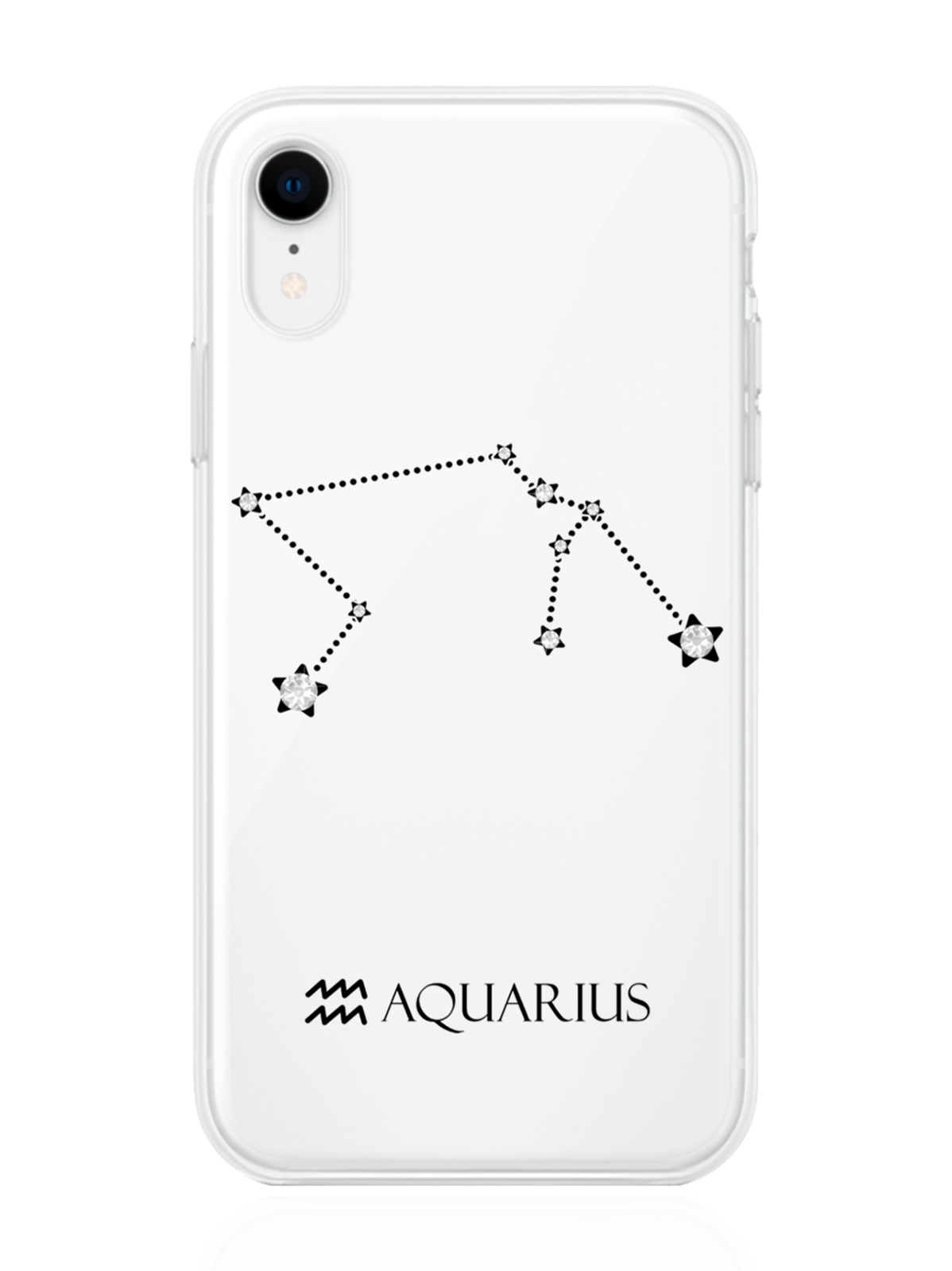 Чехол с инкрустацией кристаллами Lux для iPhone XR Водолей Aquarius