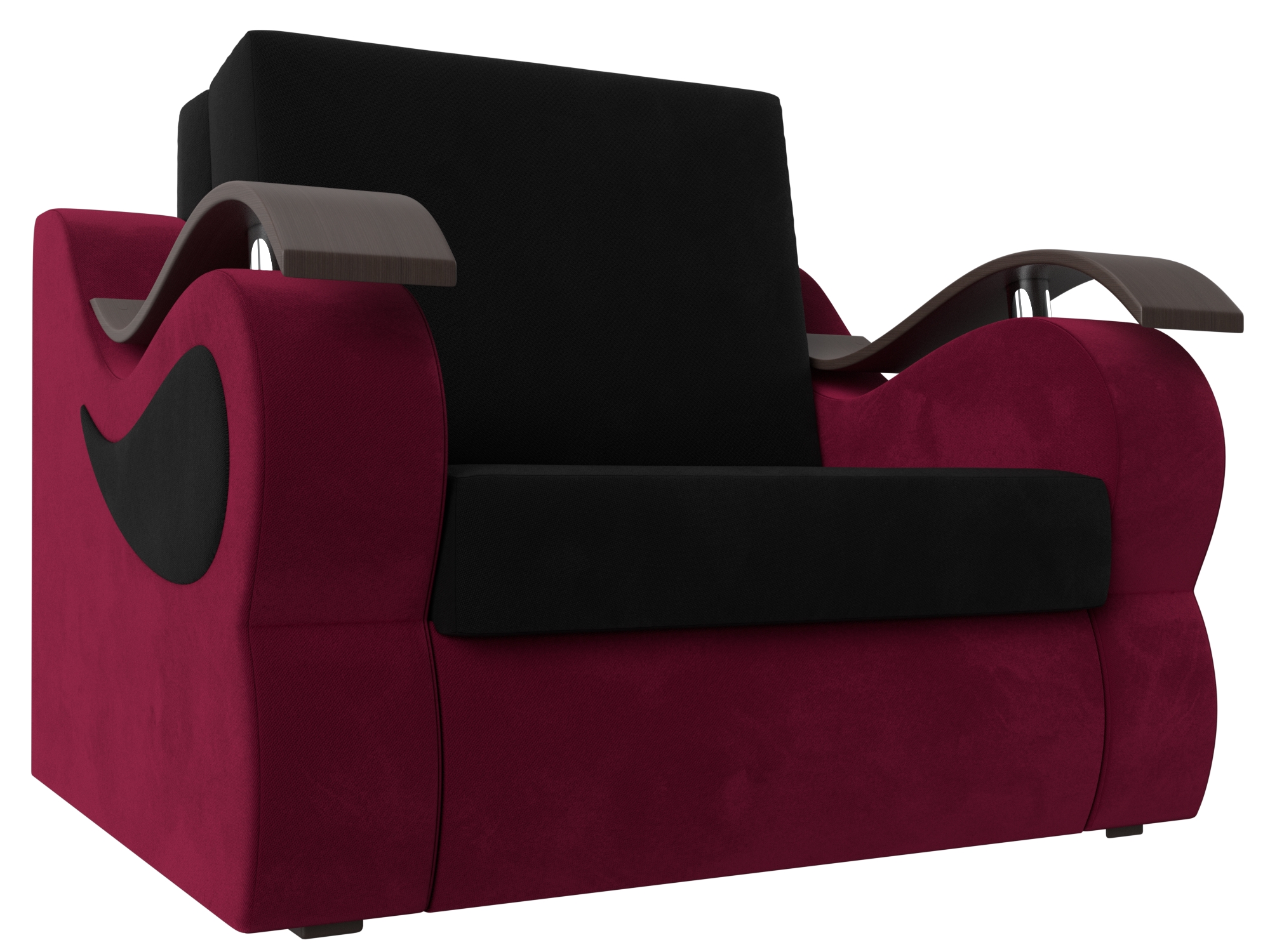 Кресло-кровать Меркурий 80 микровельвет черный/бордовый
