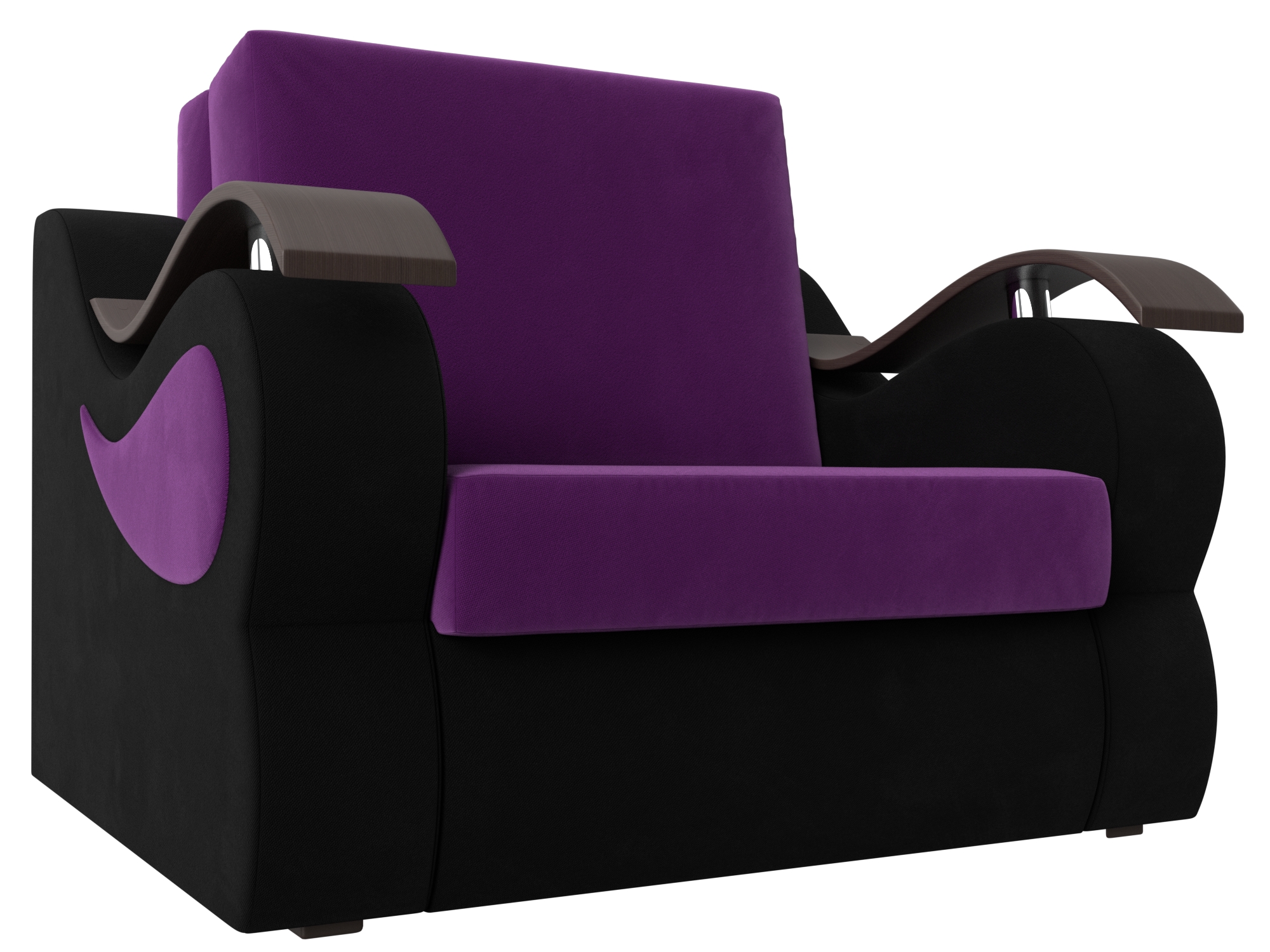 Кресло-кровать Меркурий 80 микровельвет фиолетовый/черный