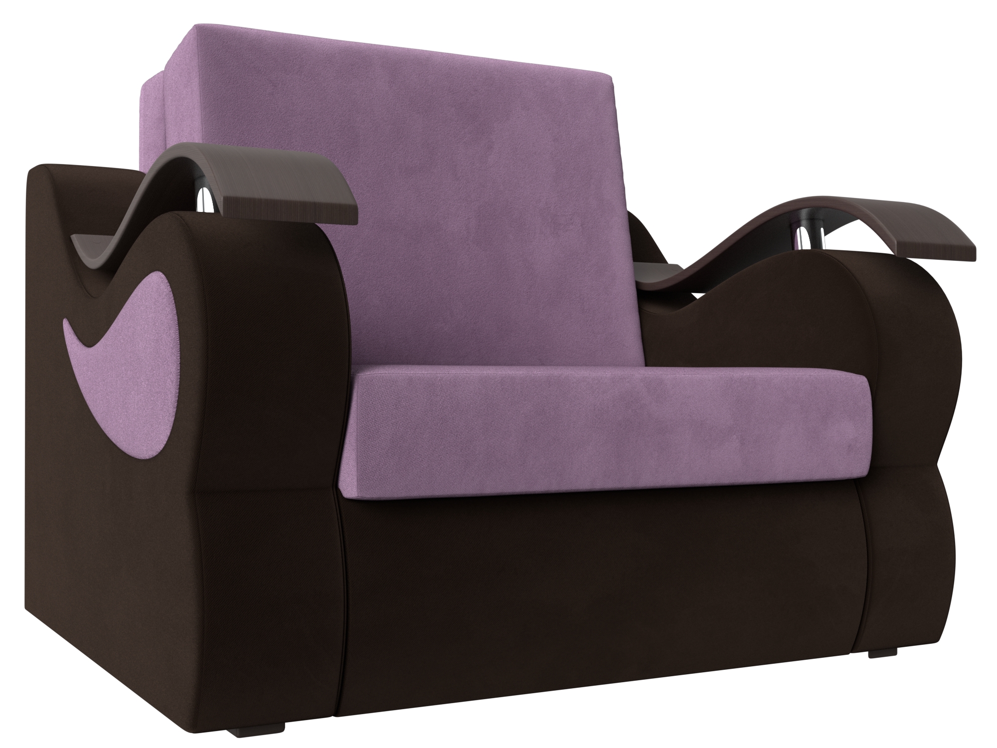 Кресло-кровать Меркурий 80 микровельвет сиреневый/коричневый