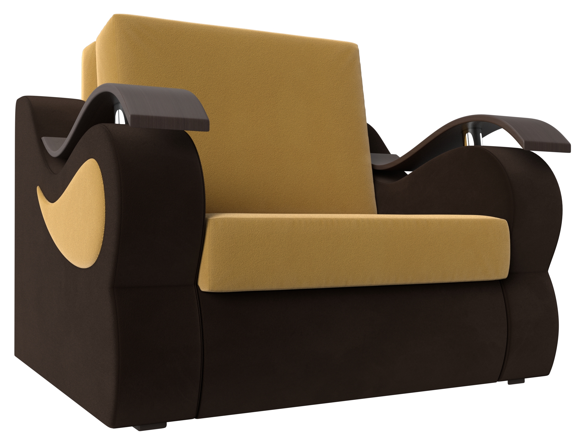 Кресло-кровать Меркурий 80 микровельвет желтый/коричневый