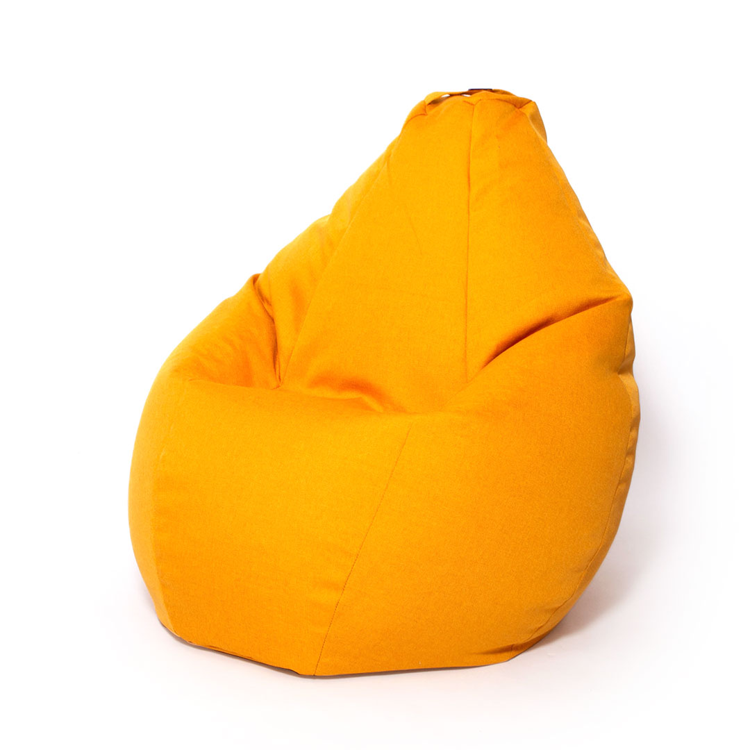 Кресло мешок WowPuff ГРУША рогожка большой 135 см, оранжевый